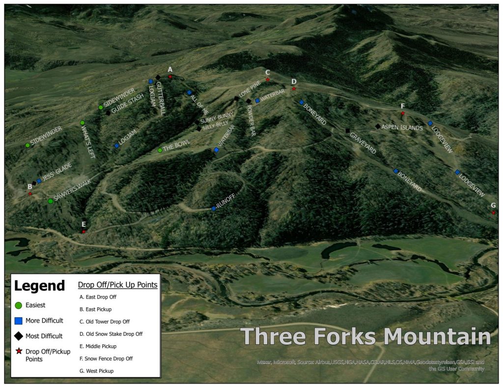 Maps for Fly Fishing, Skiing & More at Three Forks Ranch